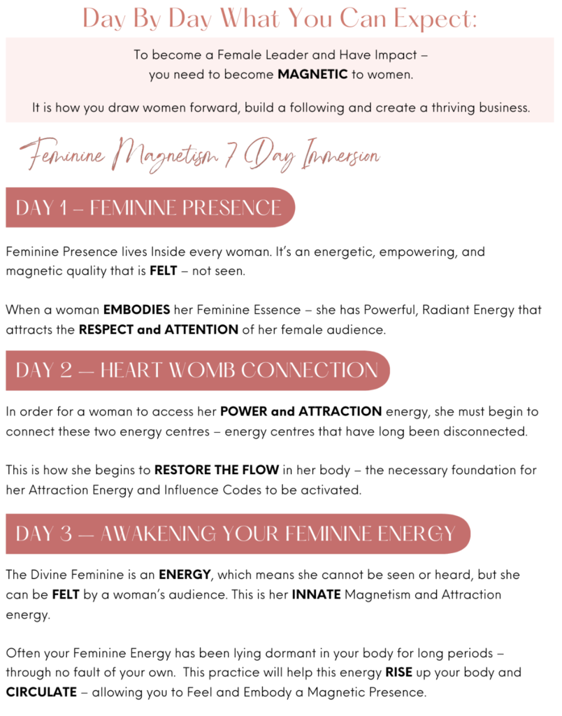 Feminine Magnetism Sequence Program – Kylie Welsh